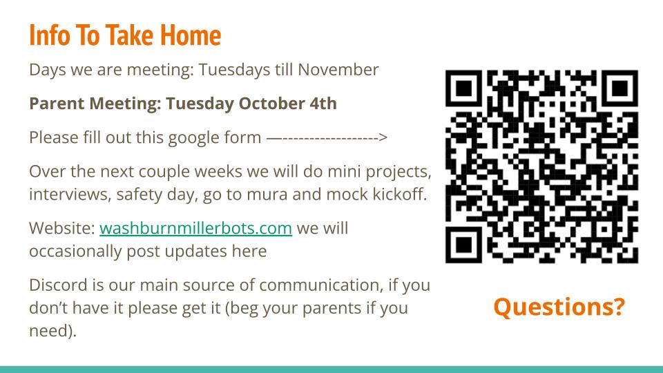 First Meeting! – Washburn Millerbots 2549