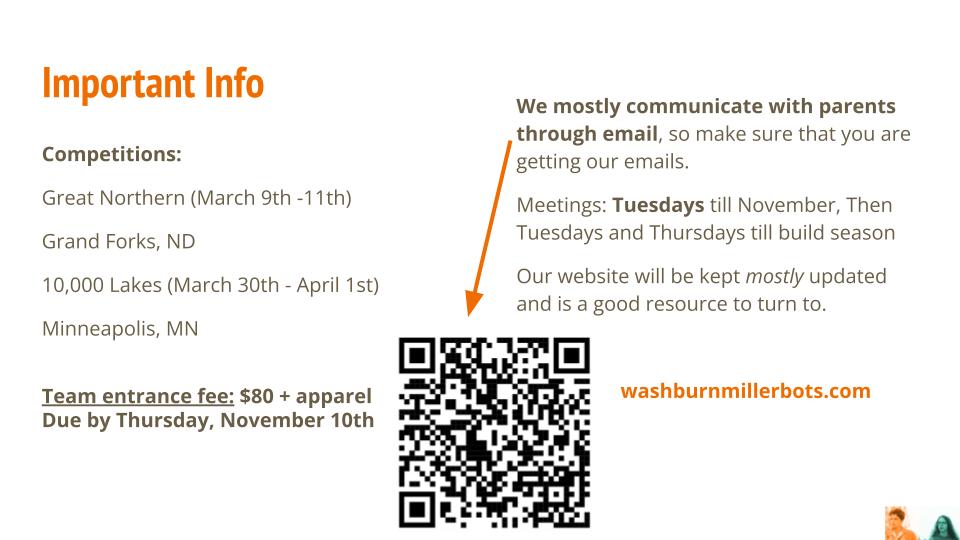 First Couple Weeks + Parent Night – Washburn Millerbots 2549